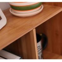 China Bamboo Desktop Bookshelf with Drawer and Magazine Rack Storage Holders Single Tier for sale