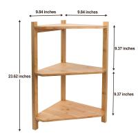 China Freestanding Bathroom Bamboo Rack 3 Tier Corner Shelf Unit for sale