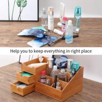 China Living Room Jewelry Storage Cabinet Dressing Table Top Bamboo Cosmetics Display Table for sale