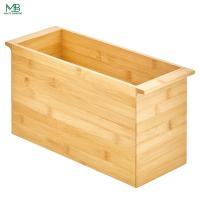 China Bamboo Paper Towel Roll Storage Container Organizer for Bathroom for sale