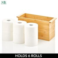 China Bamboo Paper Towel Roll Storage Container Organizer for Bathroom for sale