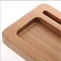 China Natural Portable Bamboo Laptop Desk Phone Holder Stand Docking Station for sale