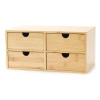 China 4 Tidy Box 2 Tier Desk Organizer Bamboo Cabinet with Drawers and Budget-Friendly for sale