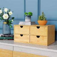 China 4 Tidy Box 2 Tier Desk Organizer Bamboo Cabinet with Drawers and Budget-Friendly for sale