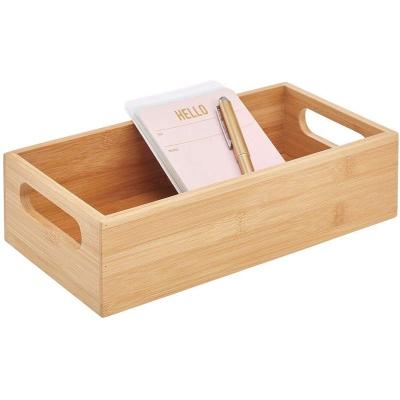 China Bamboo Storage Bin with Handles Multifunctional and Customer Logo Storage Solution for sale
