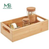 China Bamboo Storage Bin with Handles Multifunctional and Customer Logo Storage Solution for sale
