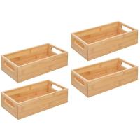 China Bamboo Storage Bin with Handles Multifunctional and Customer Logo Storage Solution for sale