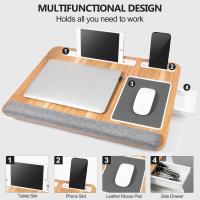 China Environmental Protection Folding Bamboo Laptop Tray Desk With Cushion Tray for sale