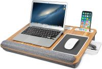 China Environmental Protection Folding Bamboo Laptop Tray Desk With Cushion Tray for sale