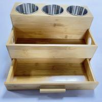 China Natural Bamboo Hair Styling Tool Organizer For Makeup Bathroom for sale