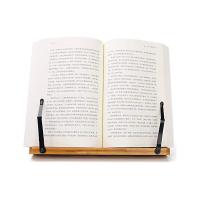 China Rectangle Shaped Natural Bamboo Book Stand Tablet Holder with Retro Hollow Appearance for sale