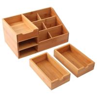 China Accessories Storage Customized Logo Multi-small Space Bamboo Storage Box for Hotel for sale