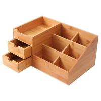 China Accessories Storage Customized Logo Multi-small Space Bamboo Storage Box for Hotel for sale
