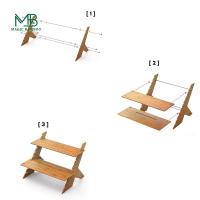 China Natural Standing Type Installation 2-Layer Raising Bracket Desk Shelf for Office Home for sale