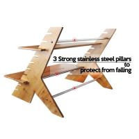 China Natural Standing Type Installation 2-Layer Raising Bracket Desk Shelf for Office Home for sale