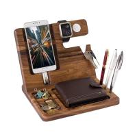 China Standing Wood Bamboo Adjustable Laptop Stand Folding Lap Tray Desk Organizer for sale