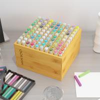 China 23 x 13.5 x 23CM Bamboo Marker Organizer Holds 100 Markers Art Supply Storage Rack for sale