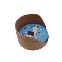China Indoor Round Wood Bamboo Pet Bed Frame Cat Cattery for sale