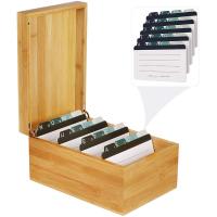 China Professional Bamboo Desktop Business Card Holder With Index Cards GLOSSY Load ≤5kg for sale