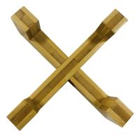 China Single Multicolor Dog Bowl Holder Made of Natural Bamboo Add Bowl 7.5cm Height for Outdoor for sale