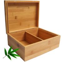 China Modern Design Style Bamboo Square Box With Lid And Lock To Store Tobacco Tea Jewelry 25.4x 20.1 x 10.1 CM for sale