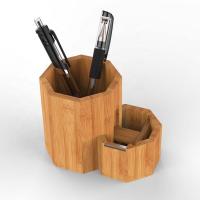 China Organize Your Office Desk with this Multifunctional Bamboo Stylus Holder 11.4*7.8*9cm for sale