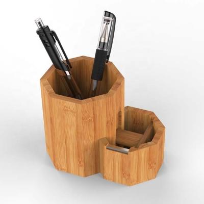 China Organize Your Office Desk with this Multifunctional Bamboo Stylus Holder 11.4*7.8*9cm for sale