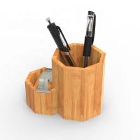 China Organize Your Office Desk with this Multifunctional Bamboo Stylus Holder 11.4*7.8*9cm for sale