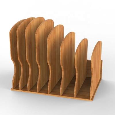 China Office Storage Holders Racks Bamboo Book Stand with Cloud Shape and Customized Logo for sale