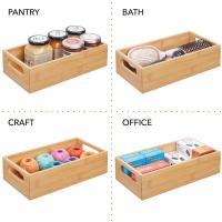 China Maximize Your Pantry Cabinet Space with Bamboo Container Bin Drawer Organizer Load 5-10kg 43x30.5x5cm for sale