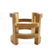 China Make Pet Eat Elevated Bamboo Wooden Pet Food Feeder With Stainless Steel Bowls Single Tier for sale