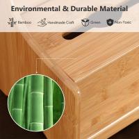 China Adjustable Bookend Bamboo Storage Box for Office Organization 30-56.4 x18.54x18.03cm for sale