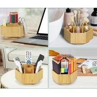 China Eco-Friendly 18x20.5x12.5 Bamboo Pencil Cup Pot Stationery Organizer for Office Desk for sale
