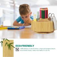 China Eco-Friendly 18x20.5x12.5 Bamboo Pencil Cup Pot Stationery Organizer for Office Desk for sale