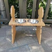 China Pet Feeding Food Standing Type Installation Bamboo Neater Feeder with Elevated Bowl for sale