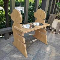 China Pet Feeding Food Standing Type Installation Bamboo Neater Feeder with Elevated Bowl for sale