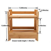 China Solid Bamboo 2 Tier Standing Rack for Kitchen and Bathroom Storage 3L Capacity Sustainable for sale