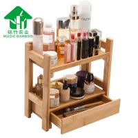 China Solid Bamboo 2 Tier Standing Rack for Kitchen and Bathroom Storage 3L Capacity Sustainable for sale