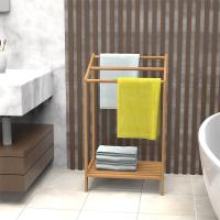 China Customized Color 3 Tier Freestanding Bamboo Towel Holder for Bathroom for sale