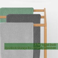 China Customized Color 3 Tier Freestanding Bamboo Towel Holder for Bathroom for sale