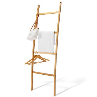China Upgrade Your Bathroom and Living Room Decor with a 6ft BAMBOO Towel Ladder Four Layers for sale