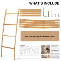 China Upgrade Your Bathroom and Living Room Decor with a 6ft BAMBOO Towel Ladder Four Layers for sale