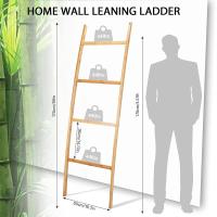 China Upgrade Your Bathroom and Living Room Decor with a 6ft BAMBOO Towel Ladder Four Layers for sale