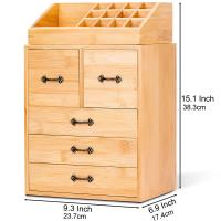 China Countertop Bamboo Wooden Makeup And Jewelry Drawer Organizer Box for sale