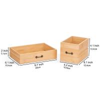 China Countertop Bamboo Wooden Makeup And Jewelry Drawer Organizer Box for sale