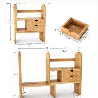 China Office Organizer Customized Logo Multifunctional Design Bamboo Wall Counter Storage Rack for sale