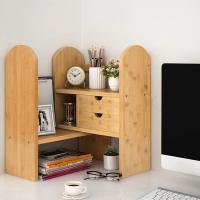 China Office Organizer Customized Logo Multifunctional Design Bamboo Wall Counter Storage Rack for sale