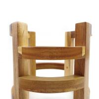 China Made Modern Style Elevated BAMBOO Wooden Pet Food Feeder with Stainless Steel Bowls for sale