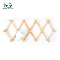 China Installation Type Wall Mounted Accordion Style Bamboo Coat Rack with 13 Hooks CE / EU Certified for sale