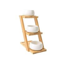 China Natural Bamboo Plant Rack Flower Holder Display Shelf 3 Tier for sale